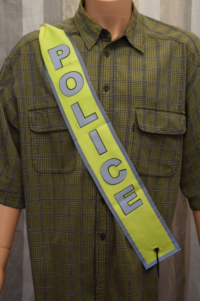 POLICE - Yellow/Green Safety Banner - DSM SAFETY PRODUCTS