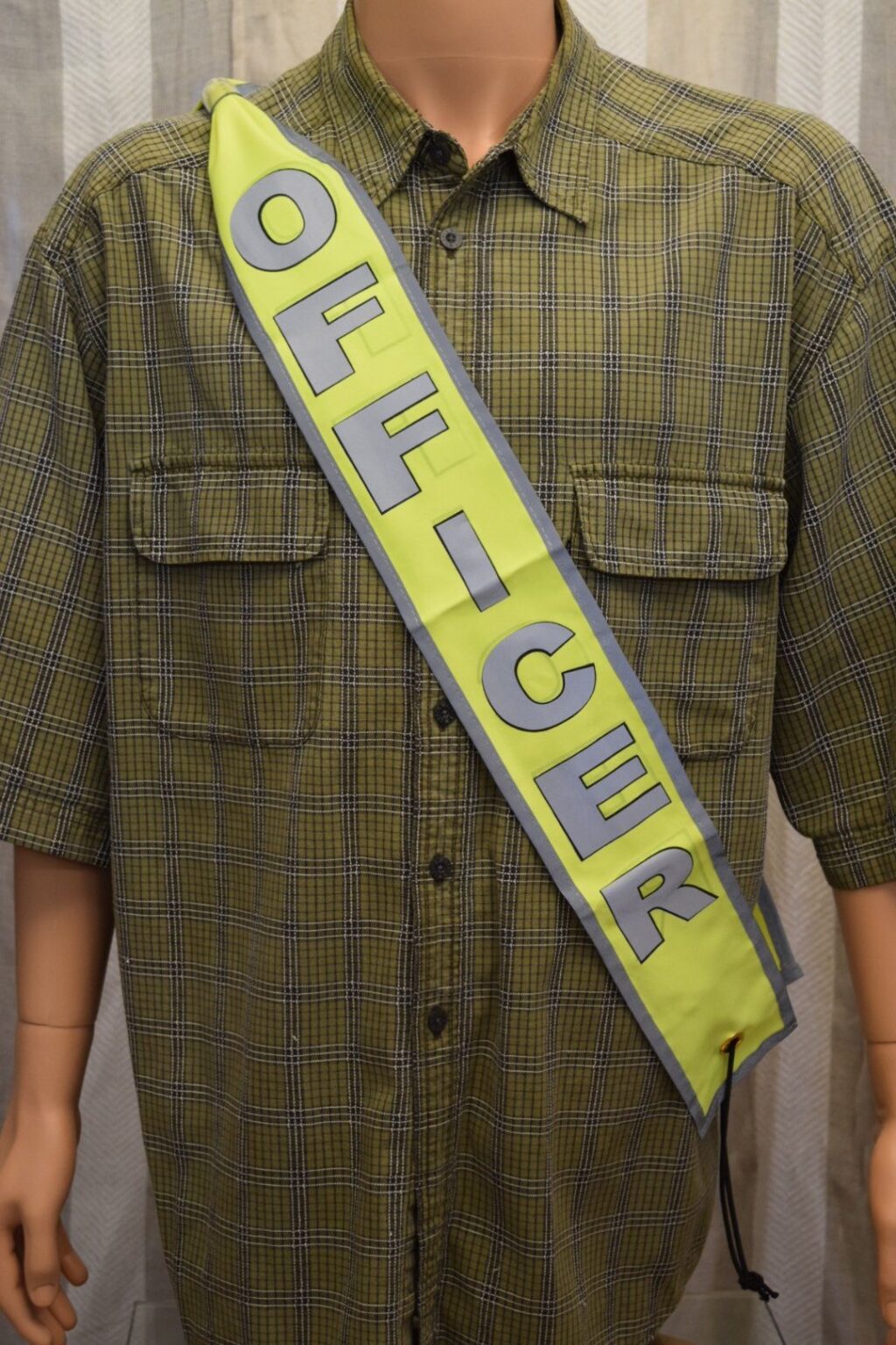 OFFICER - Yellow/Green Safety Banner - DSM SAFETY PRODUCTS