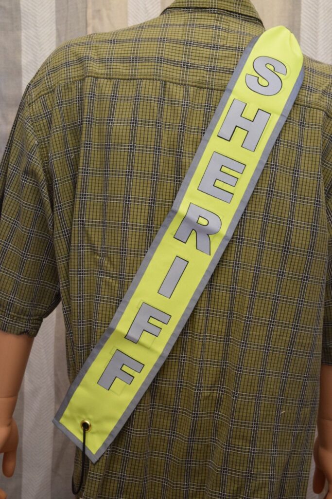 SHERIFF - Yellow/Green Safety Banner - DSM SAFETY PRODUCTS